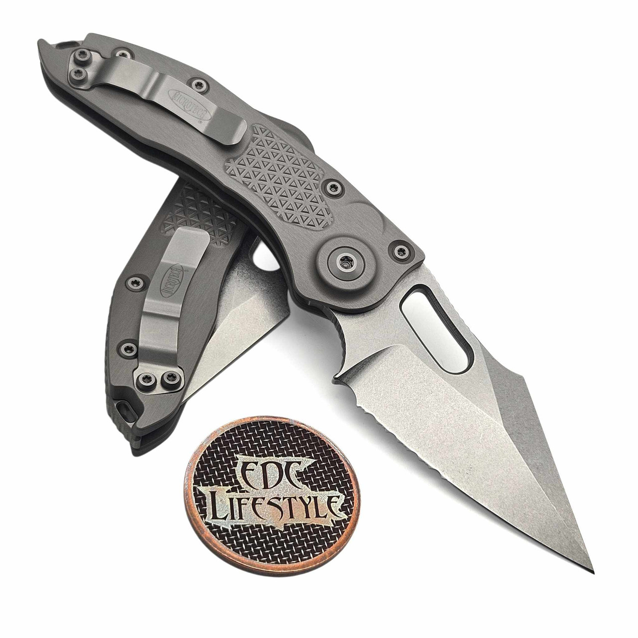 Microtech Borka Auto Stitch 169-11NC Natural Clear Partial Serrated ...