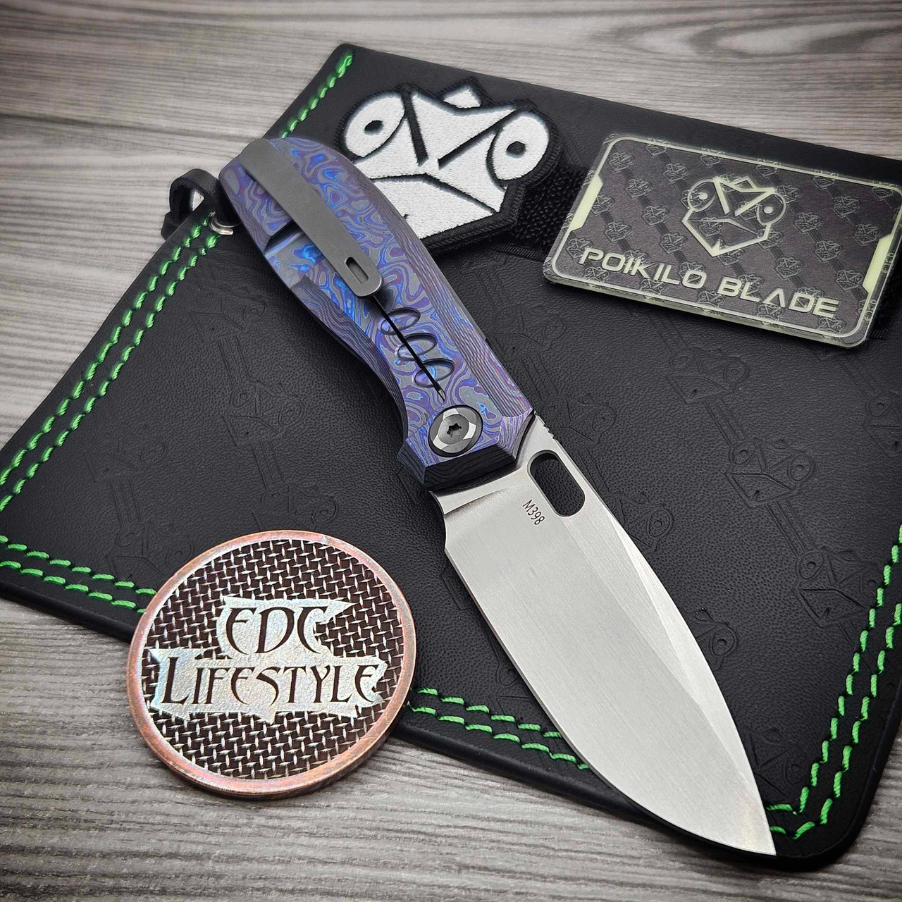 Poikilo Blade Gecko Midtech 4 Zircu-Ti Folder 3.1" Hand Satin M398