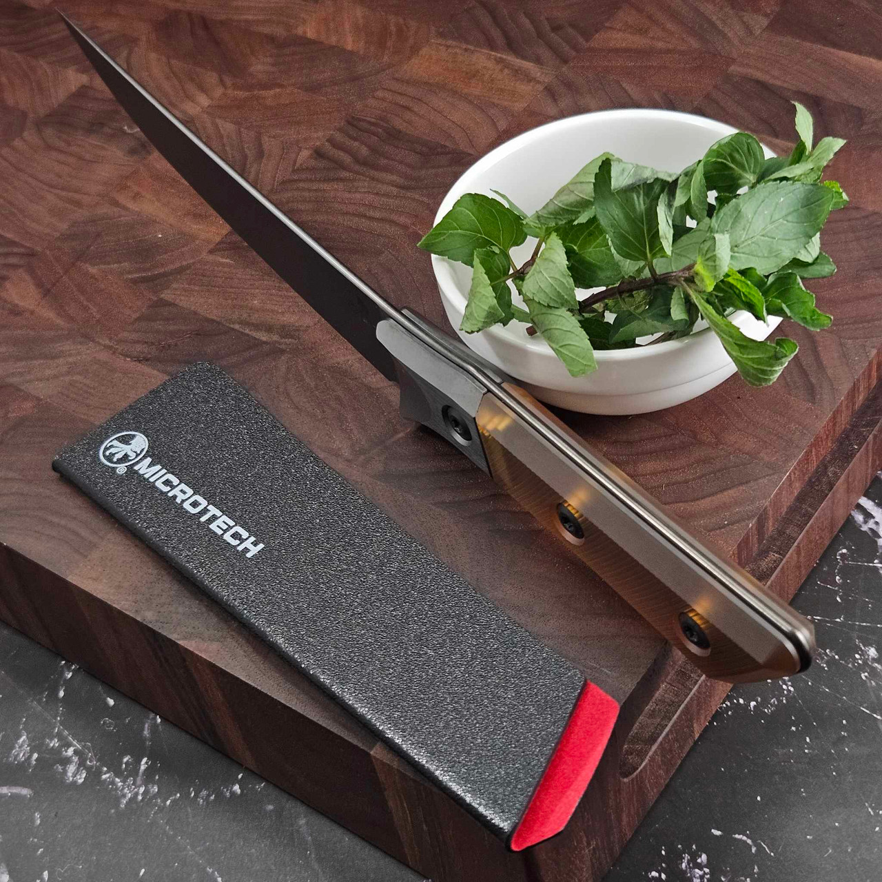 Microtech Knives Boning Knife Ultem DLC Bolster DLC Standard 3100B-1DLCUL