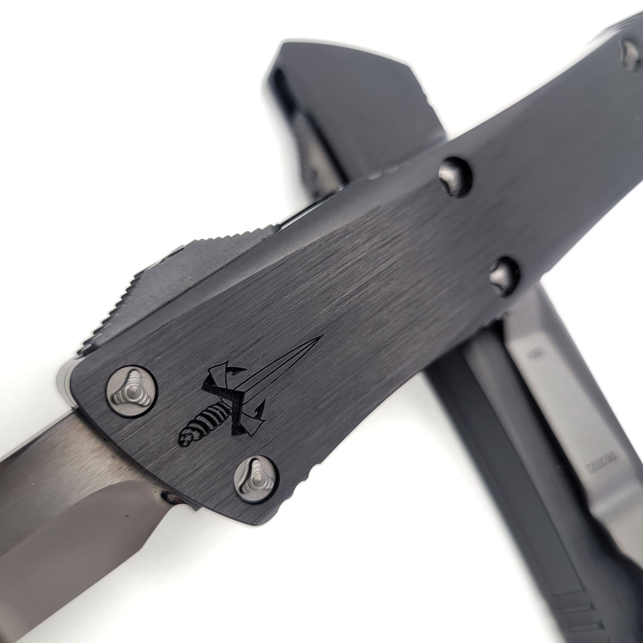 Marfione Custom Knives Troodon Recurve DLC Diamondwash Hefted Black ...