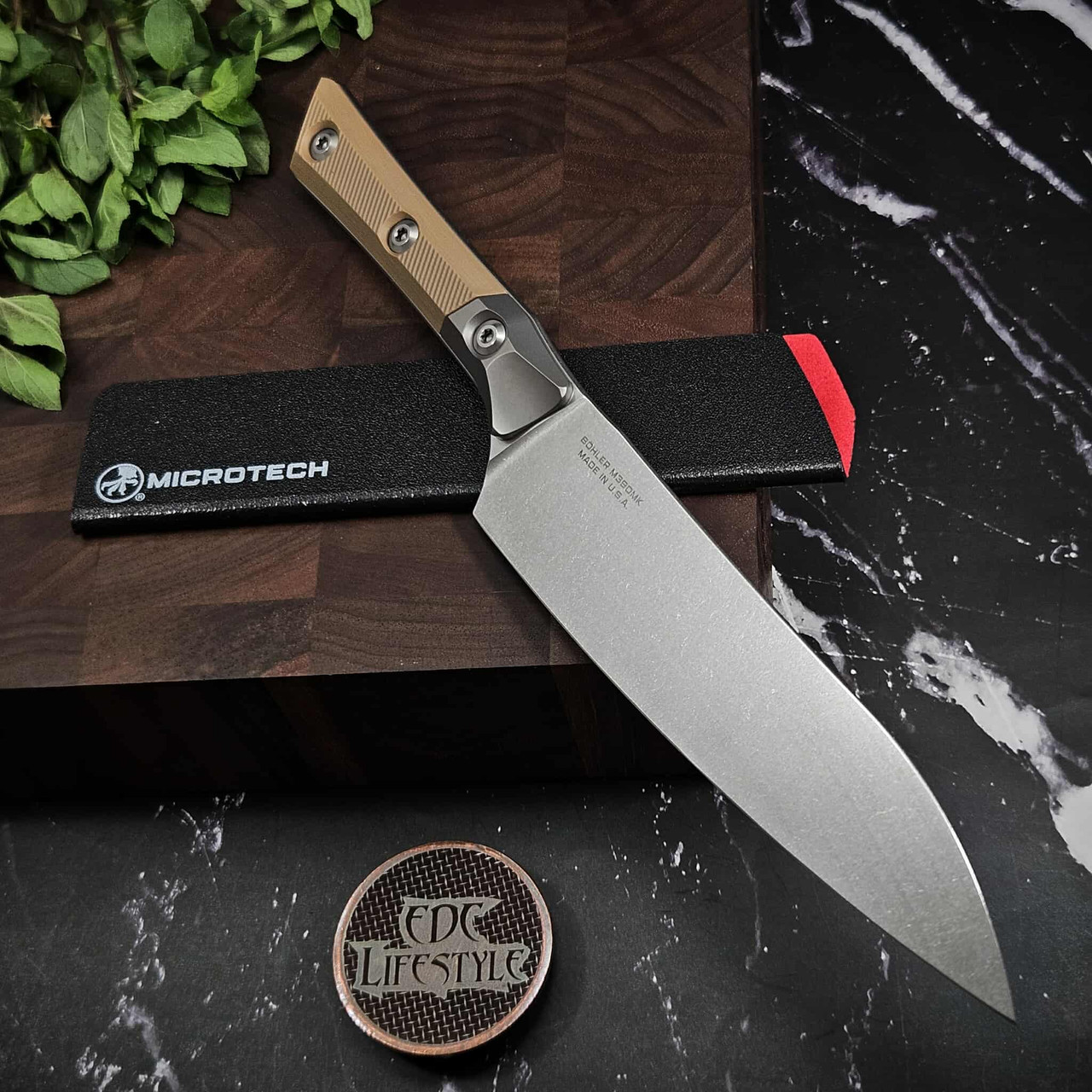 MICROTECH KNIVES 6" M390 UTILITY KNIFE STONEWASH STANDARD BEAD BLAST ...