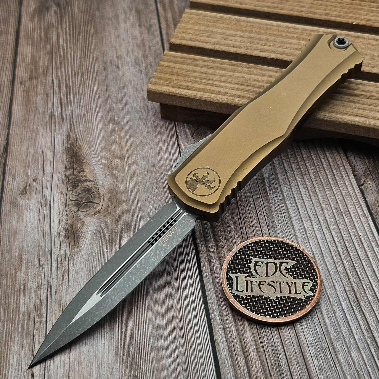 Microtech Hera II D/E Tan Apocalyptic Standard 1702-10APTA - Grenade ...