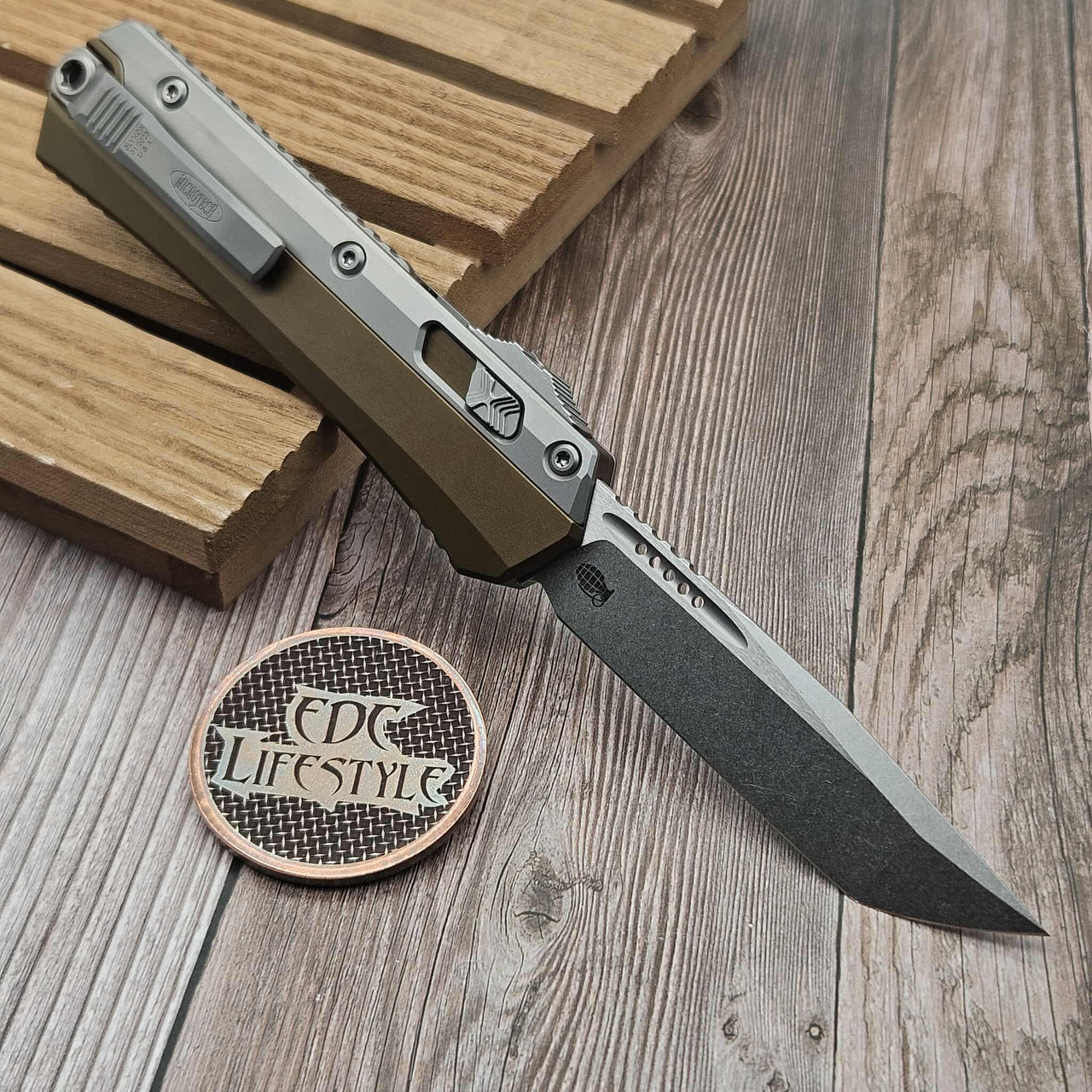 Microtech Glykon T/E OD Green Stonewash Standard 185-10OD - Grenade ...