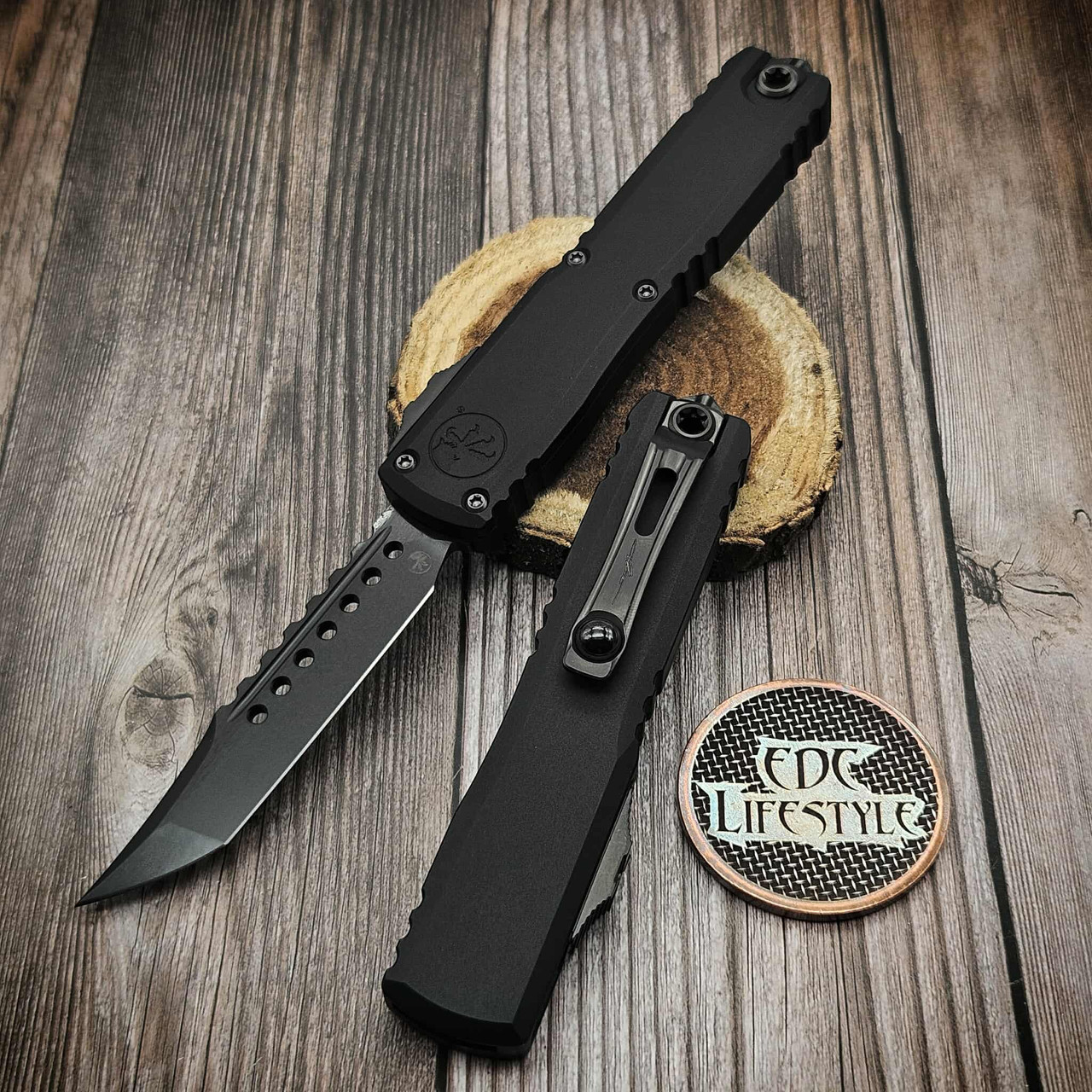 Microtech Ultratech Gen III ZBP Black Hellhound T/E DLC Shadow 1119-1DLCTSH