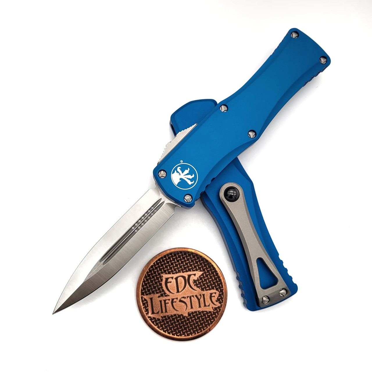 Microtech 702 4bl Blue Hera Double Edge Satin