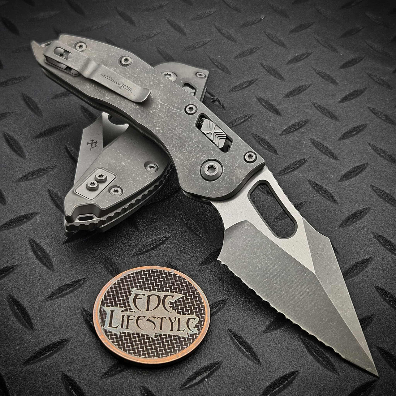 Microtech Stitch Ram-Lok 169RL-12APMS1 Titanium Slab Apocalyptic Full ...