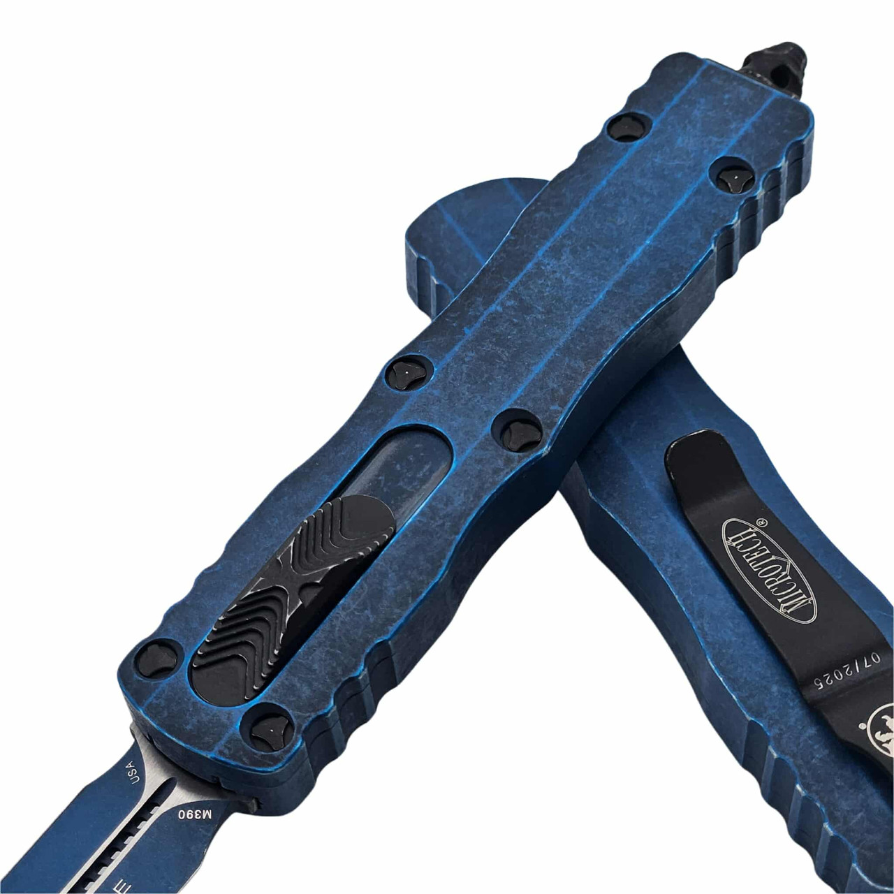 Microtech 225-1WBL Dirac Weathered Blue Double Edge