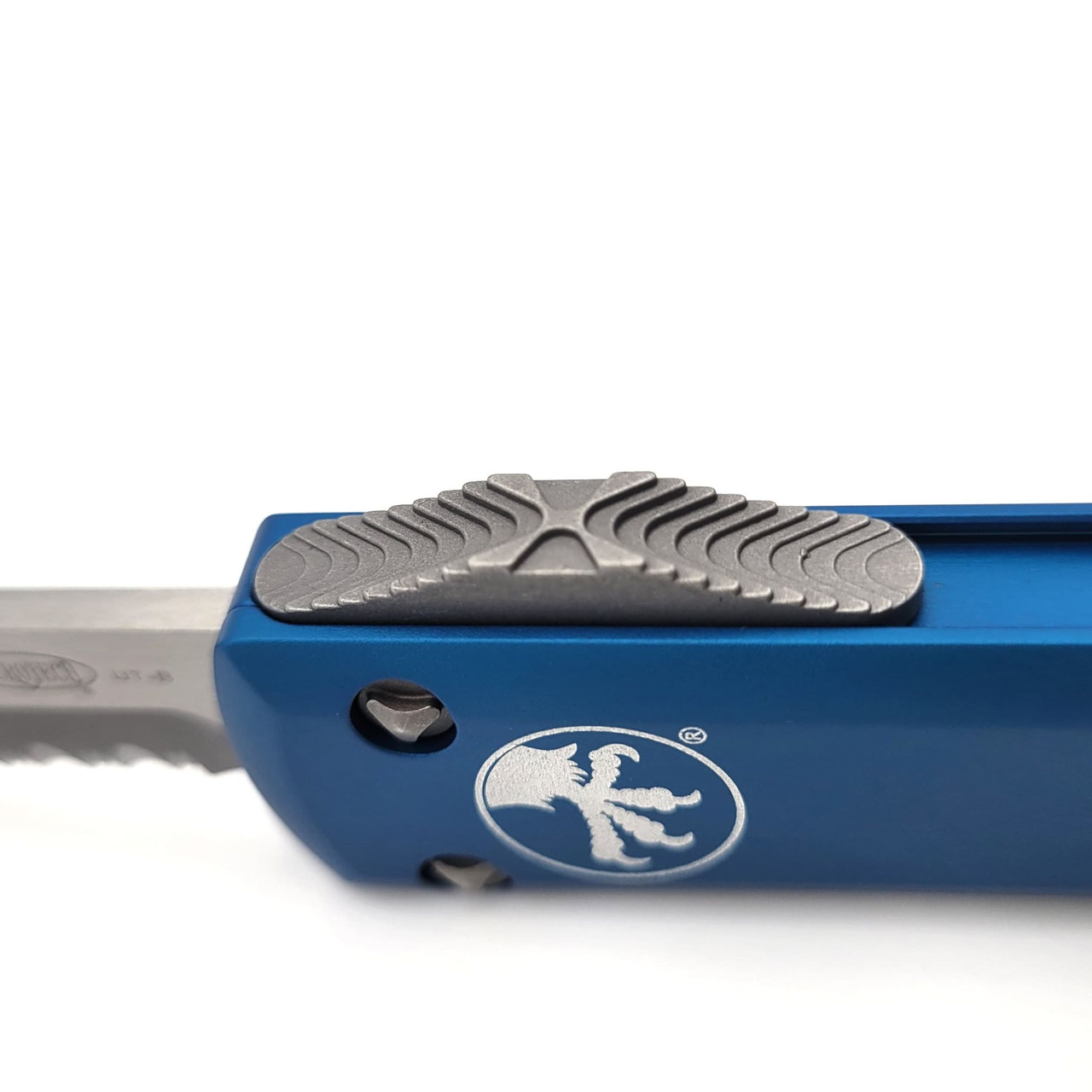 Microtech Ultratech 120-11APBL Blue Bayonet Apocalyptic Partial Serrated