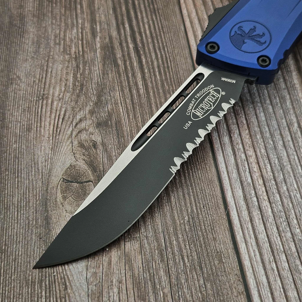 Microtech Combat Troodon S/E Navy Blue Partial Serrated 1143-2NA - Preowned