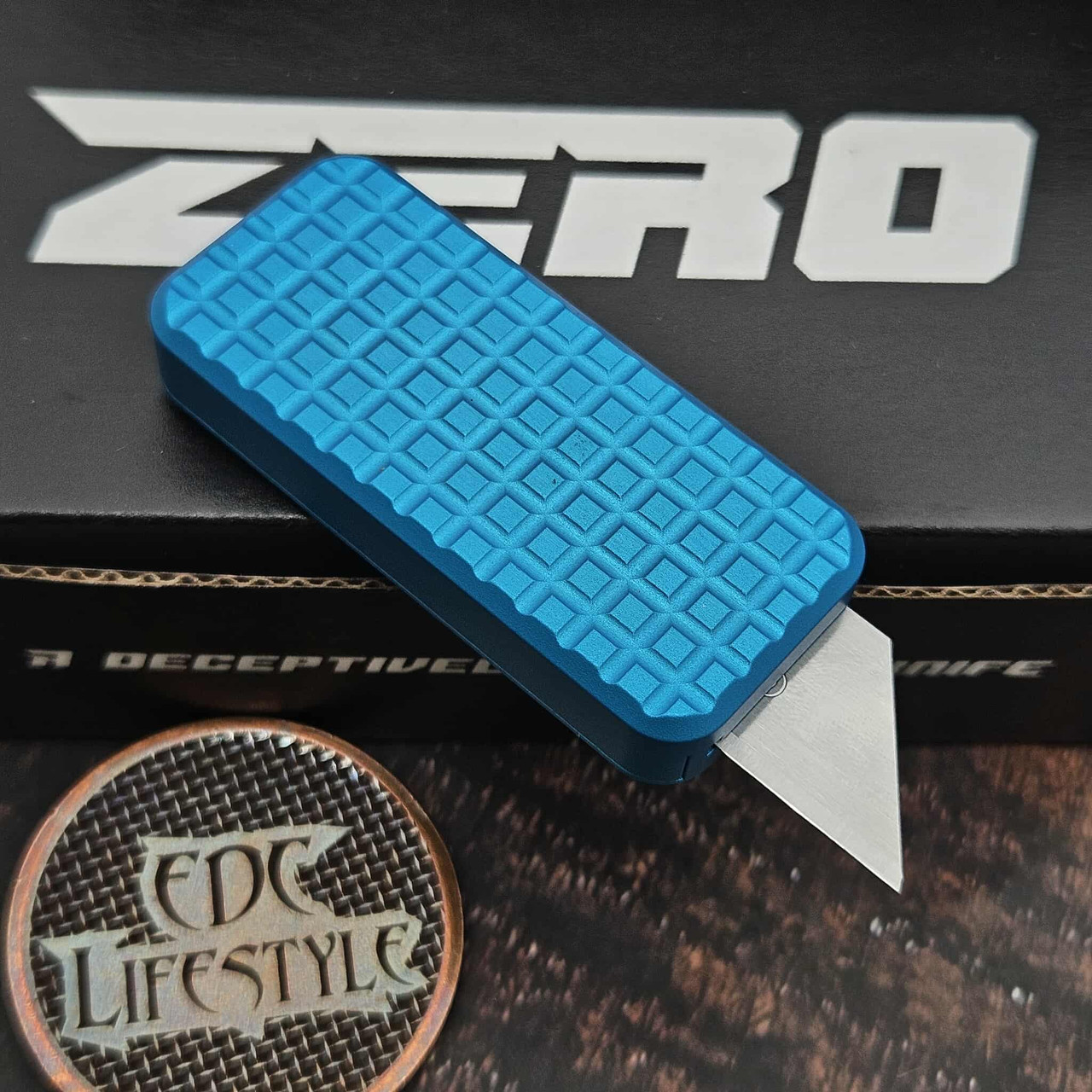 Rivery Zero Grenade Turquoise Gray Cad Lab Scale Razor Blade OTF