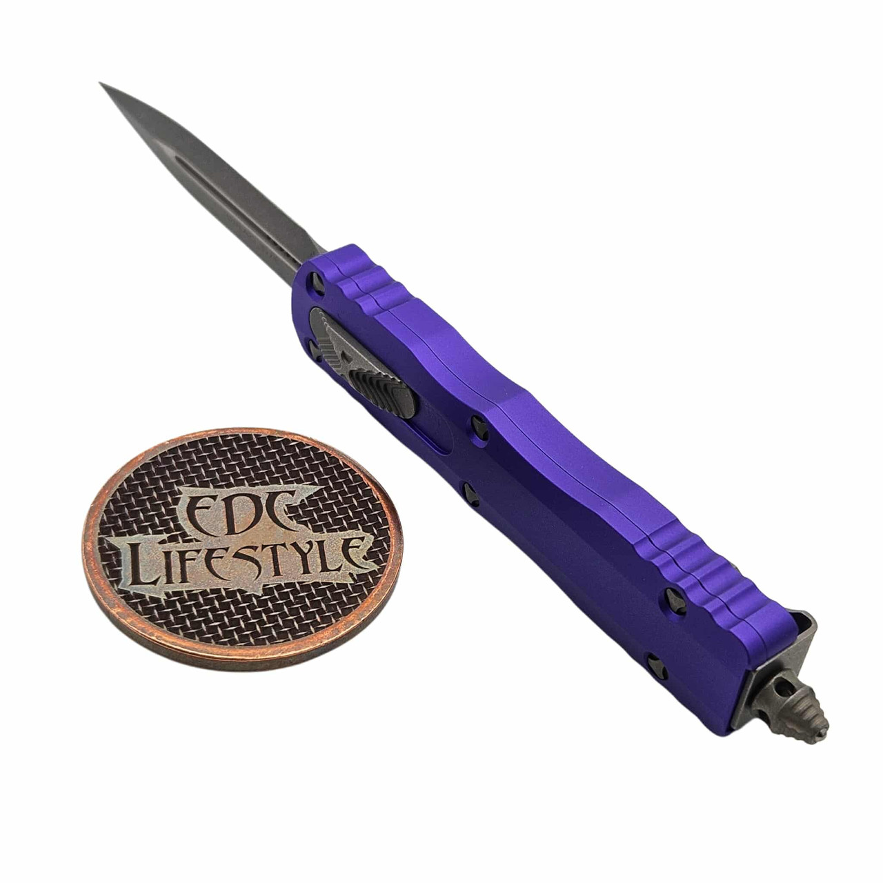 Microtech 225-10APPU Purple Dirac Double Edge Apocalyptic Standard