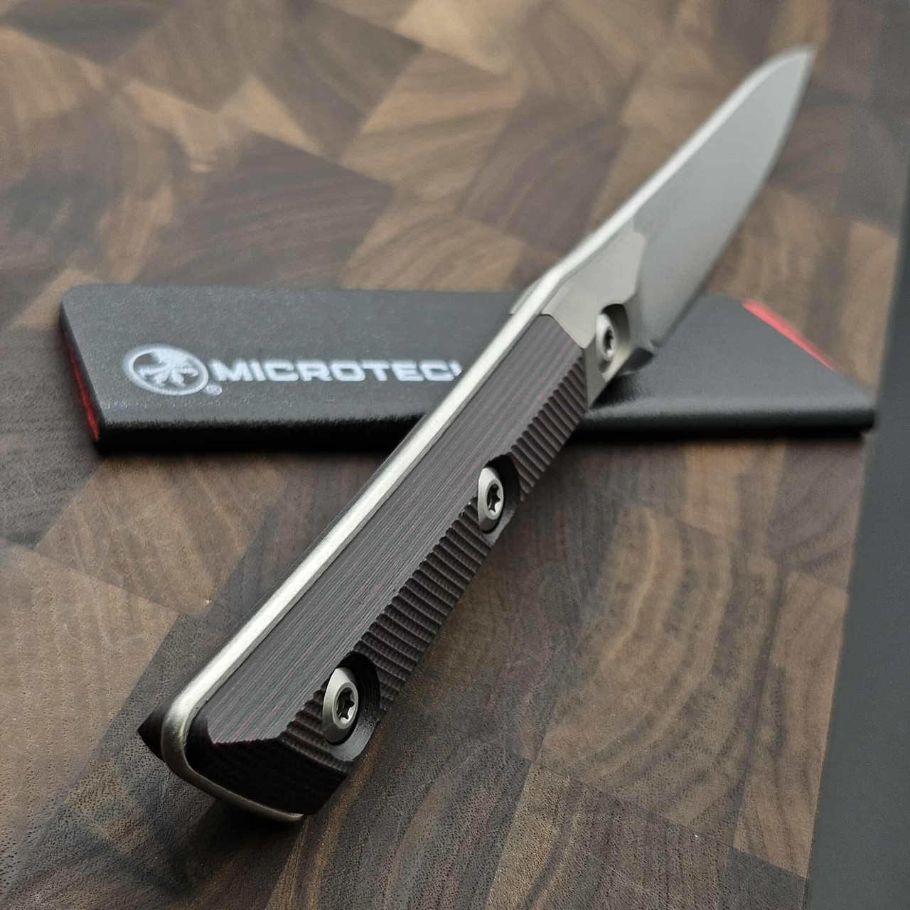 MICROTECH KNIVES 3.5" M390 PAIRING KNIFE STONEWASH STANDARD TITANIUM ...