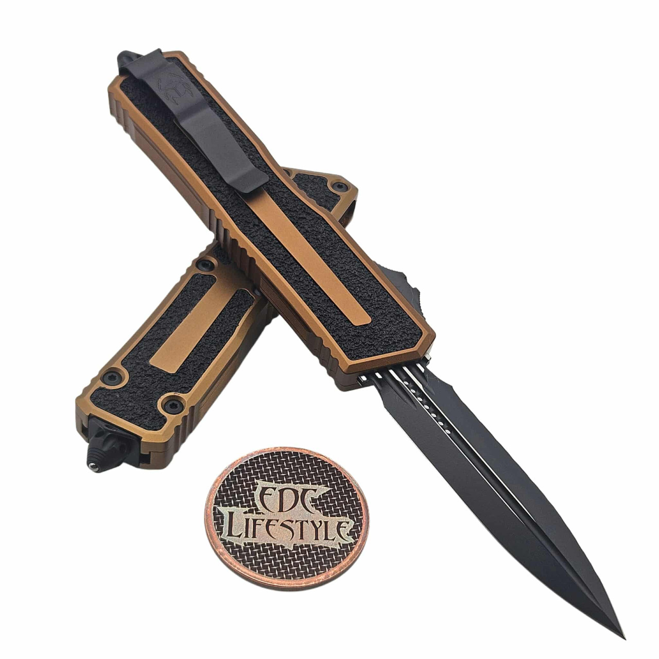 Microtech Scarab II D/E Gen III 1280-3TA Tan Black Standard Full Serrated