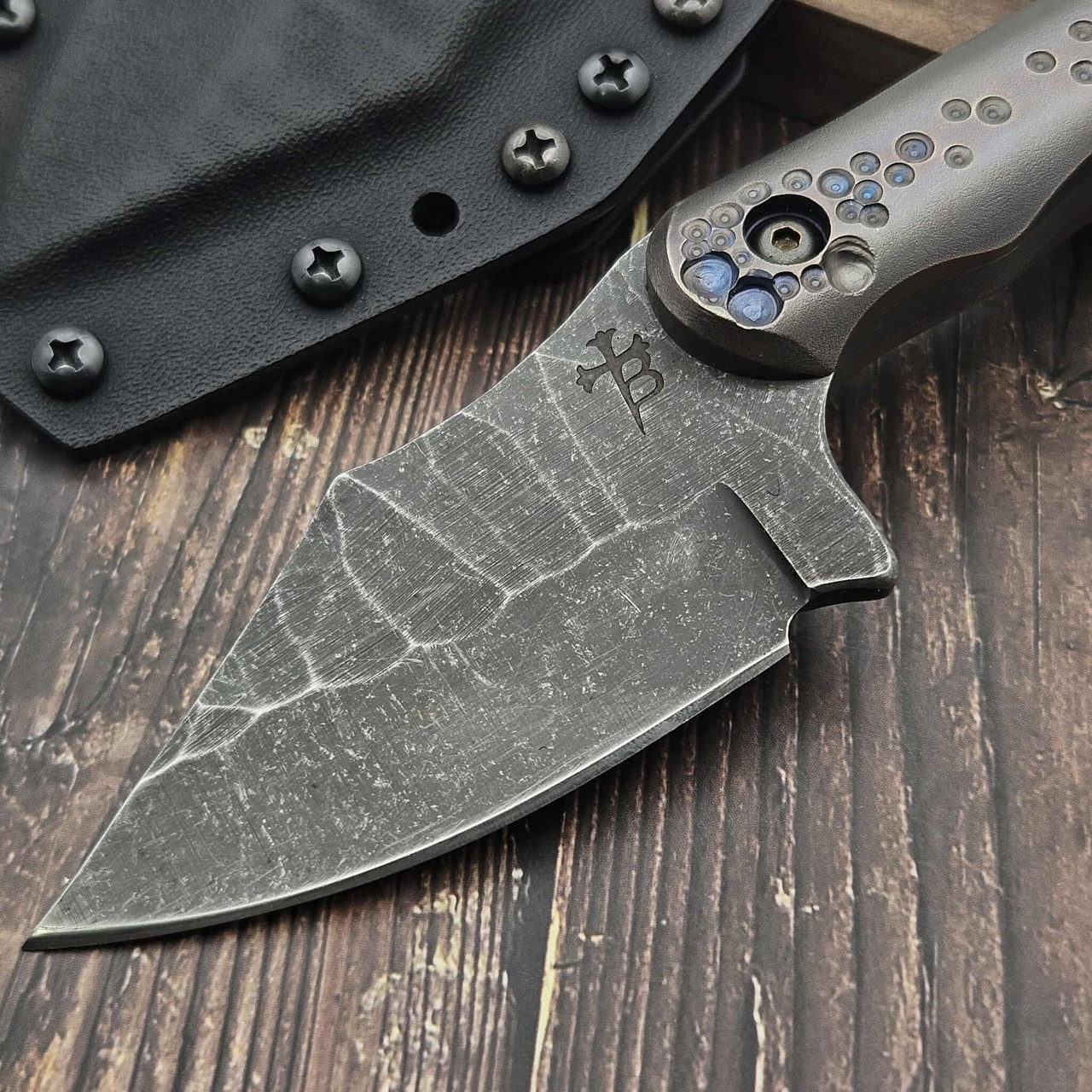 Borka Blades SRambit Rock Grind Fixed Blade w/Ti Scales - Preowned