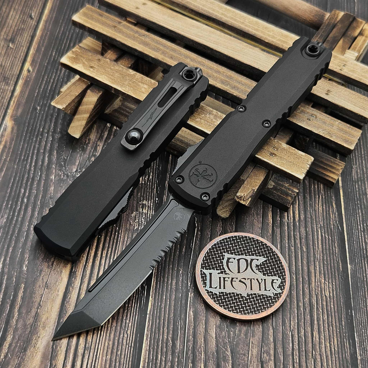 Microtech Ultratech Gen III ZBP Shadow DLC T/E Partial Serrated 3.5 ...