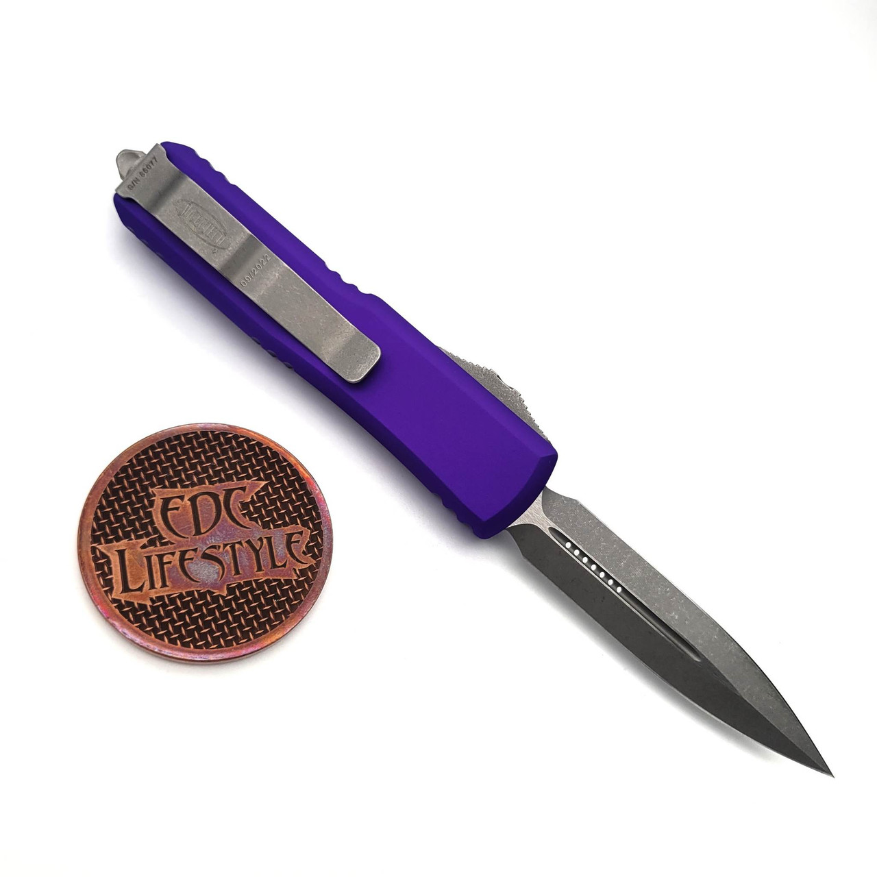 Microtech UTX-85 232-10APPU Purple Apocalyptic Double Edge