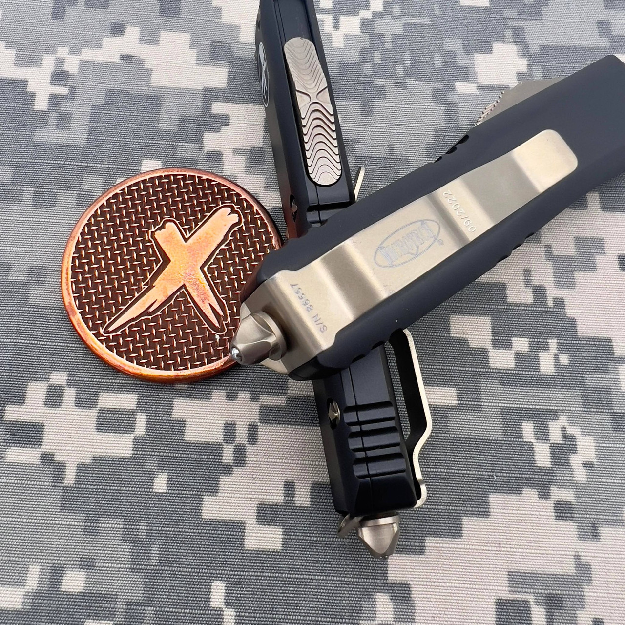 Microtech Utx 85 232 15 Bronze Double Edge Full Serrated