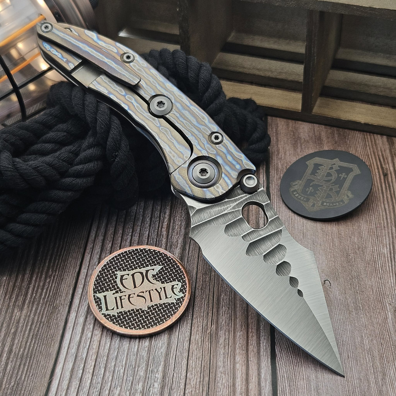 Borka Blades Flamed Stitch Rock Grind Belt Satin
