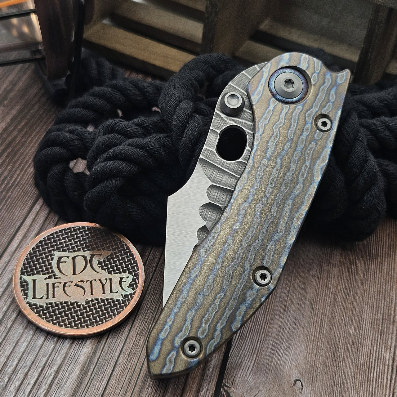Borka Blades Flamed Stitch Rock Grind Belt Satin