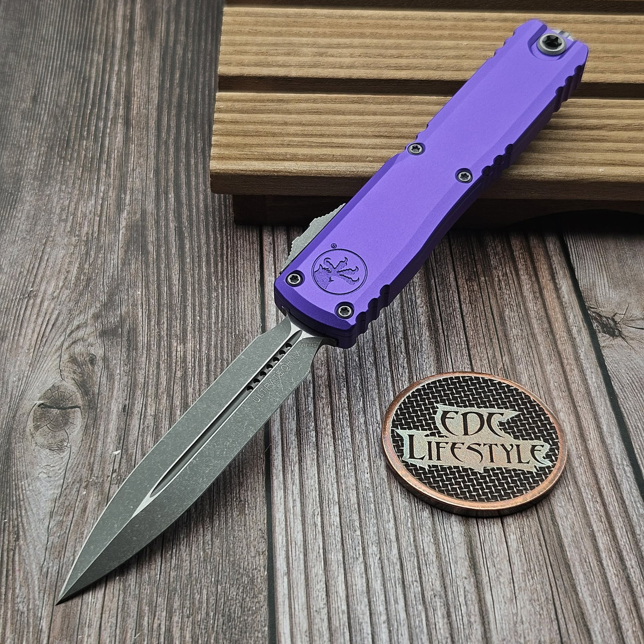 Microtech Ultratech Gen IV Purple D/E 3.55" M390MK Apocalyptic 11224-10APPU
