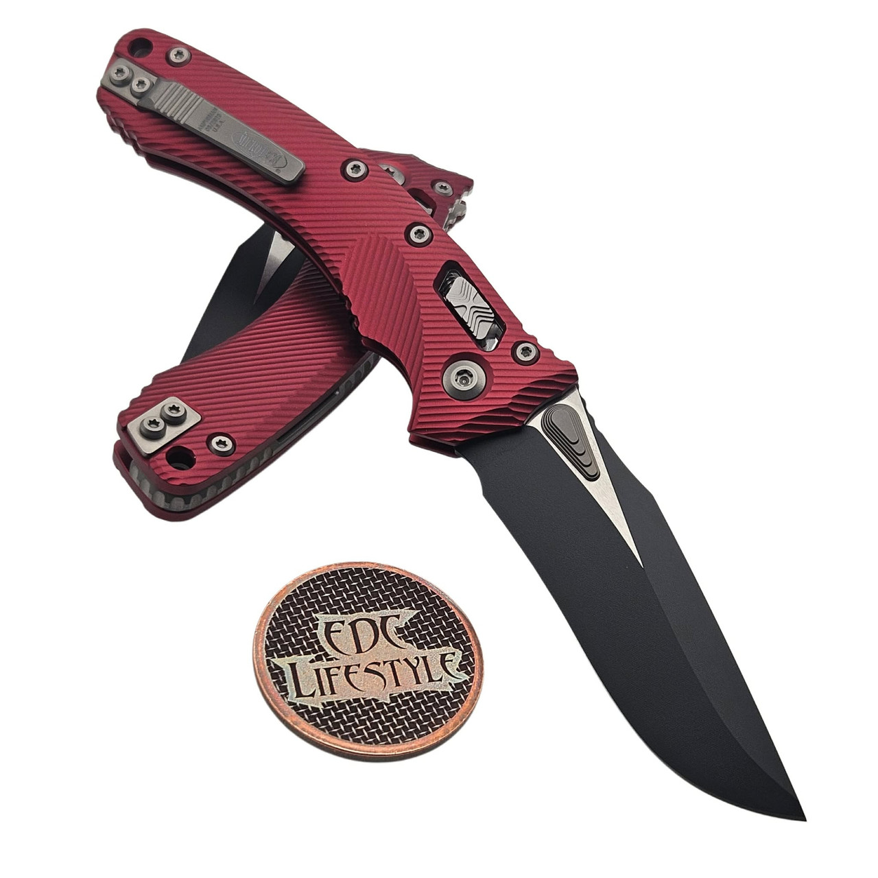 Microtech Amphibian Ram-Lok 137RL-1FLMR Fluted Merlot Aluminum