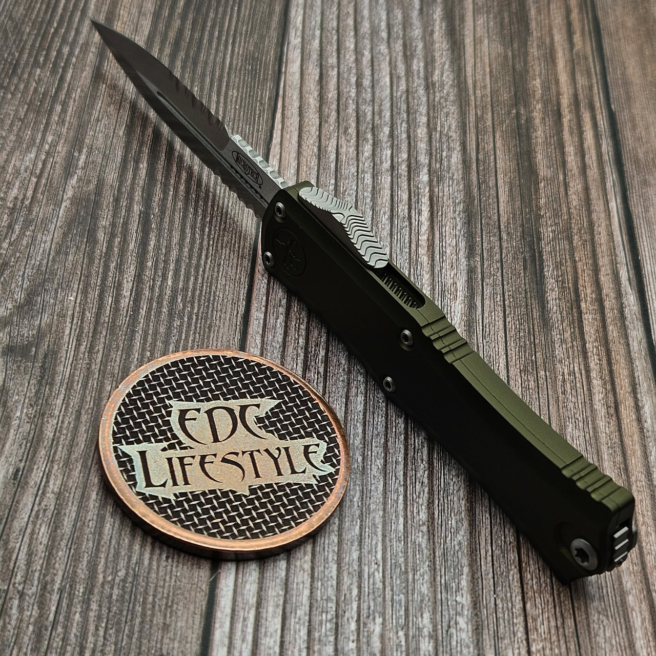 Microtech Mini Hera II OD Green 1701M-11OD Bayonet Partial Serrated ...