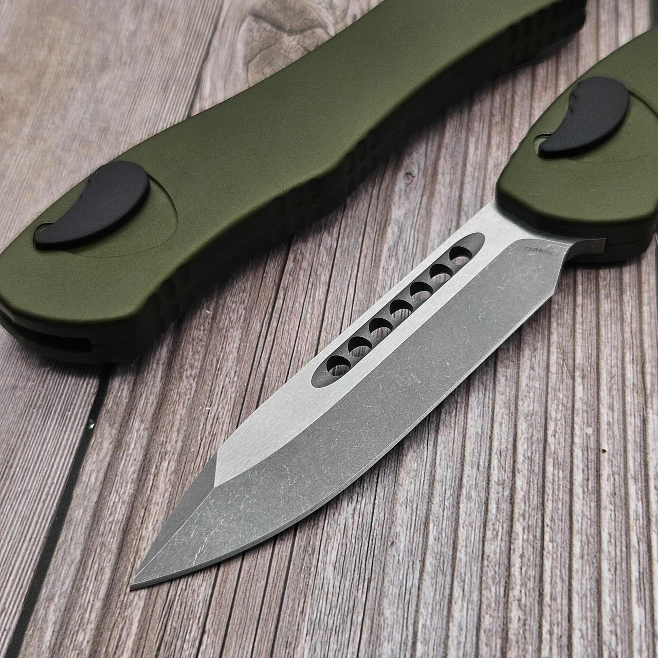 Heretic Knives Hydra V4 OD Green Single Action 3.75" S/E Battleworn ...