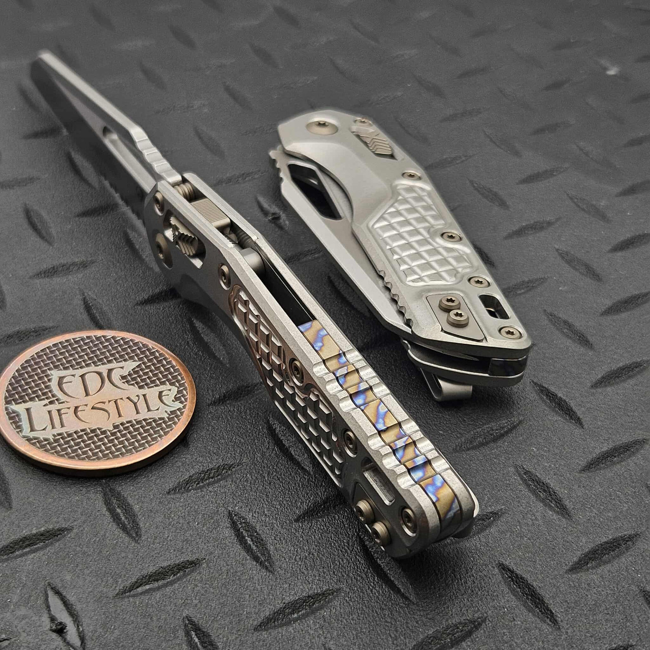Microtech MSI Ram-Lok 210-11FRMS4 Titanium Frag Stonewash Partial ...