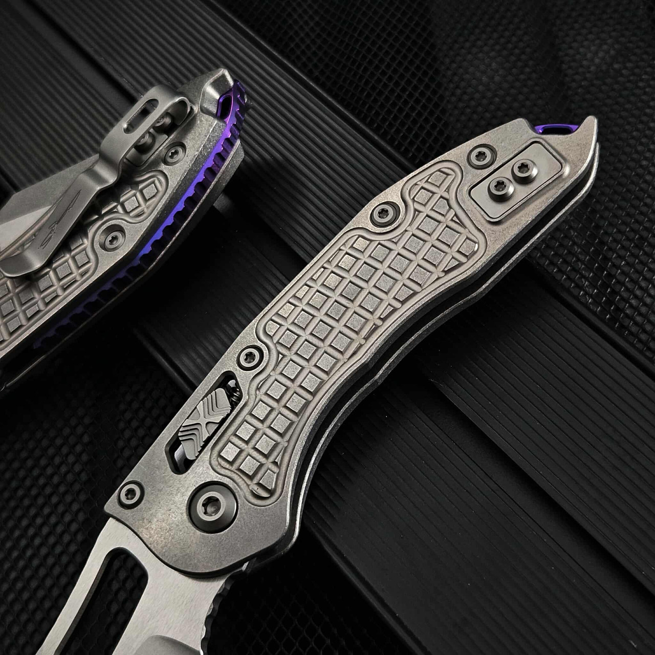 Microtech Stitch Ram-Lok 169RL-10FRMS3 Titanium Frag Stonewash Marfione ...
