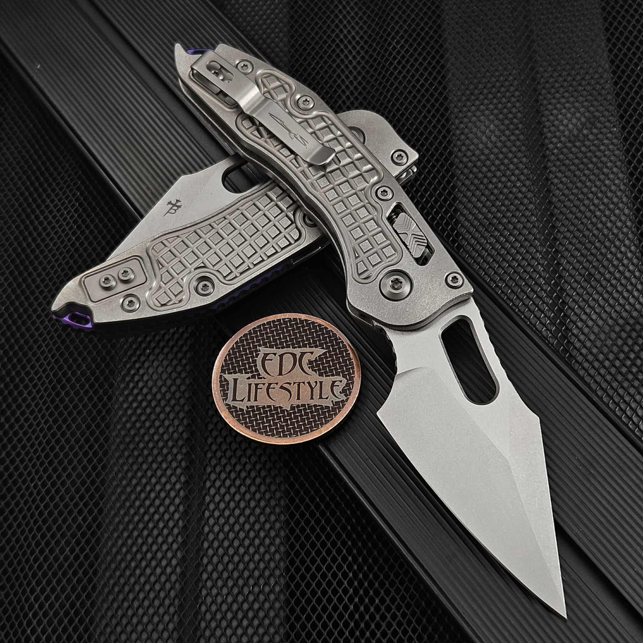 Microtech Stitch Ram-Lok 169RL-10FRMS3 Titanium Frag Stonewash Marfione ...