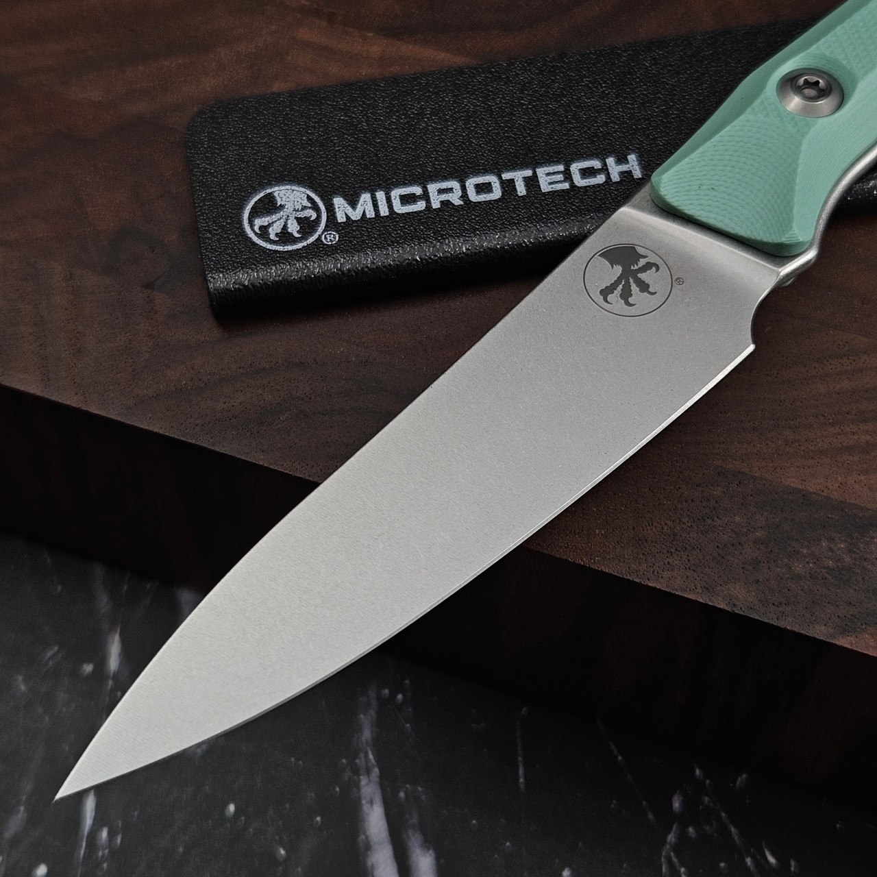 MICROTECH KNIVES 3.5" M390 PAIRING KNIFE STONEWASH STANDARD CARIBBEAN ...