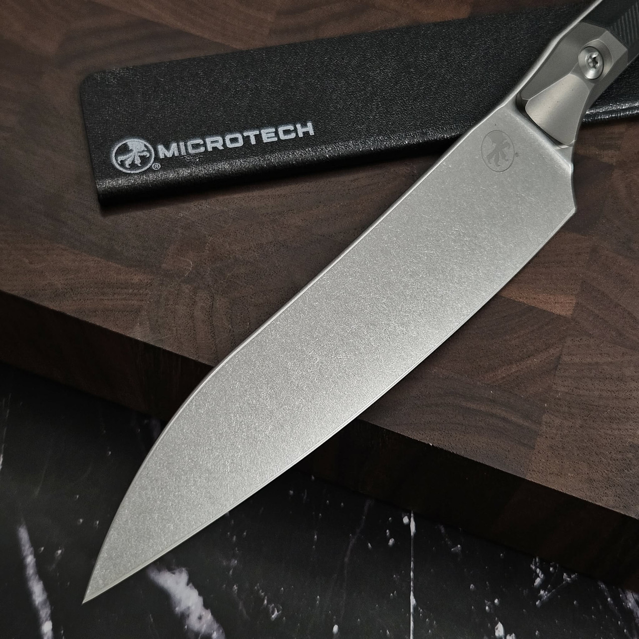 MICROTECH KNIVES 6" M390 UTILITY KNIFE STONEWASH STANDARD BEAD BLAST ...