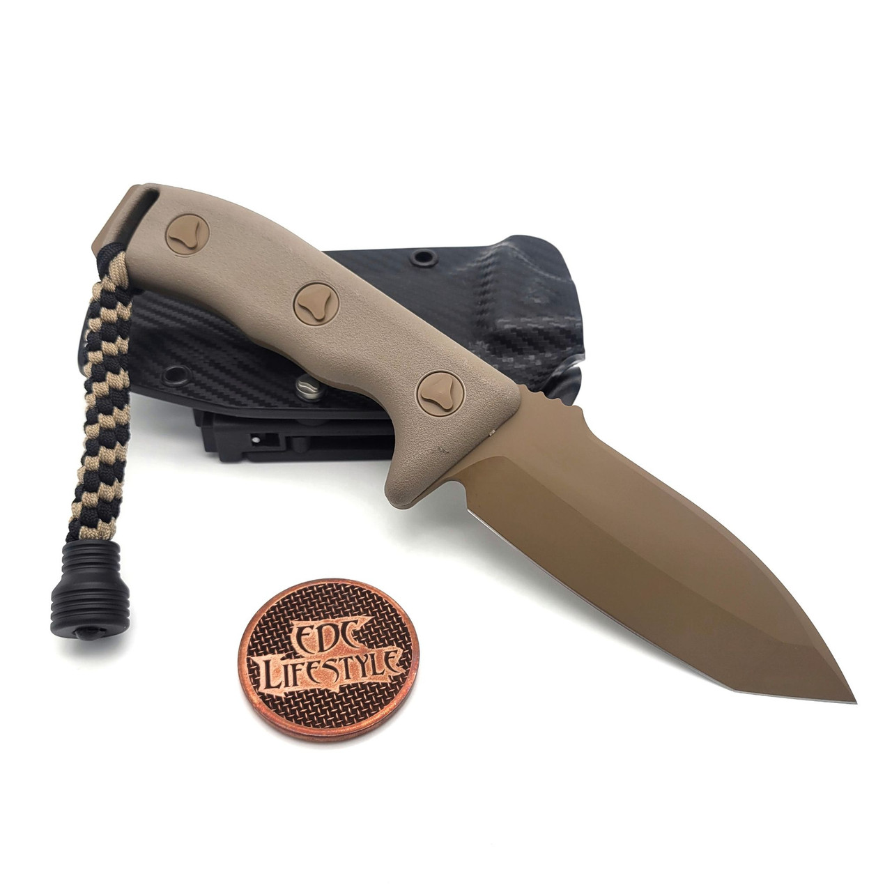 Microtech Knives Currahee 103-1TA Tanto Fixed Blade Tan