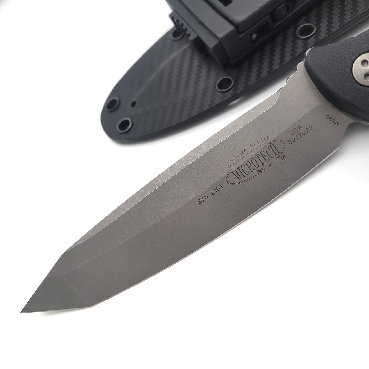 Microtech 114-11 Socom Alpha Tanto Fixed Blade Stonewash Partial Serrated