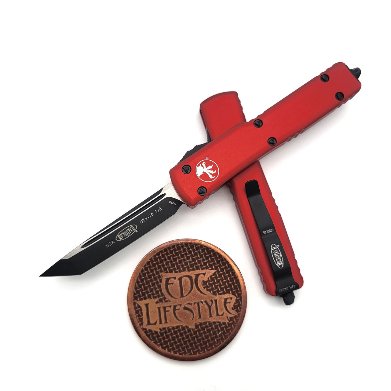 Microtech Utx 70 149 1rd Red Tanto Edge Black Standard