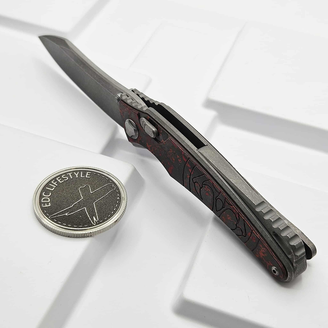 Hawk Talon Titanium Handle Lava Flow Overlay