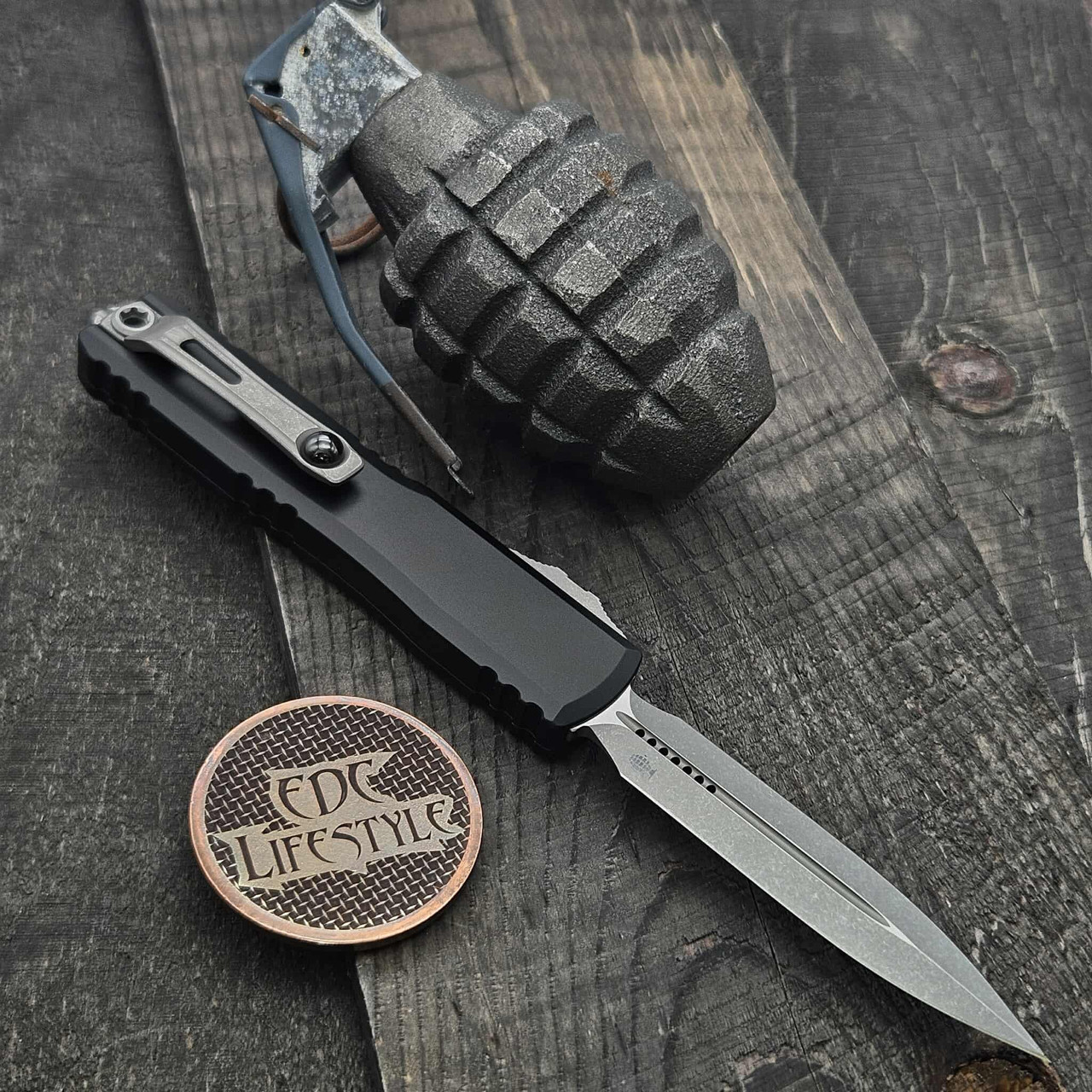 Microtech Ultratech D/E Gen IV Black Apocalyptic 11224-10AP - Grenade ...