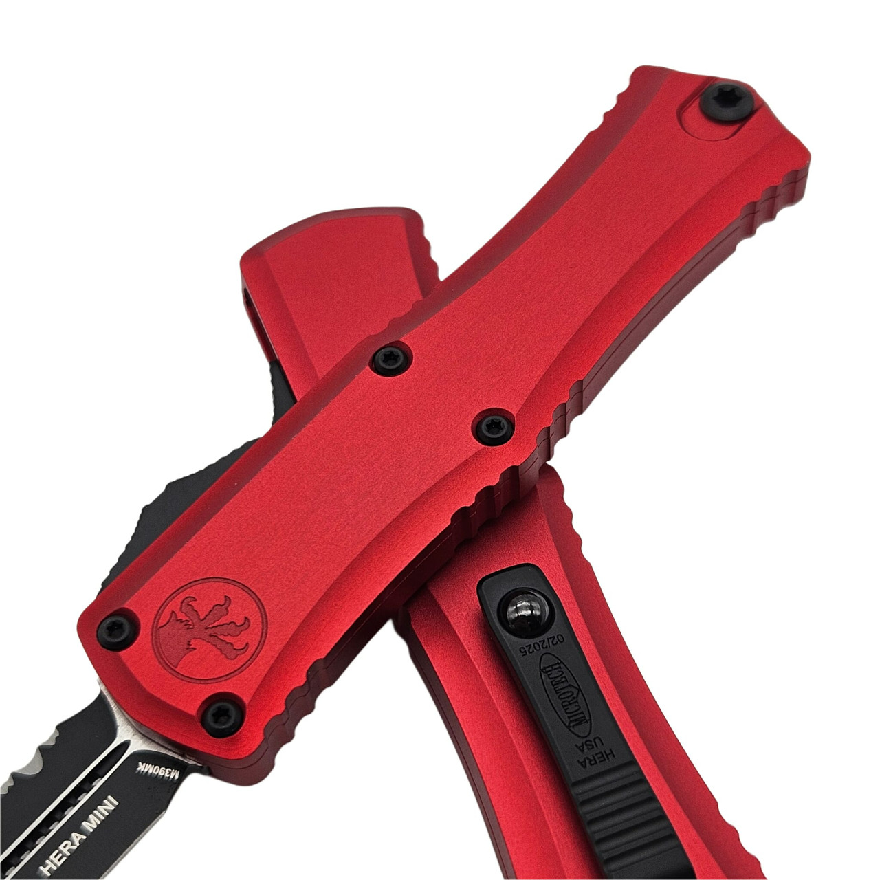 Microtech Hera II Mini D/E 2.95" Red Full Serrated 1702M-3RD