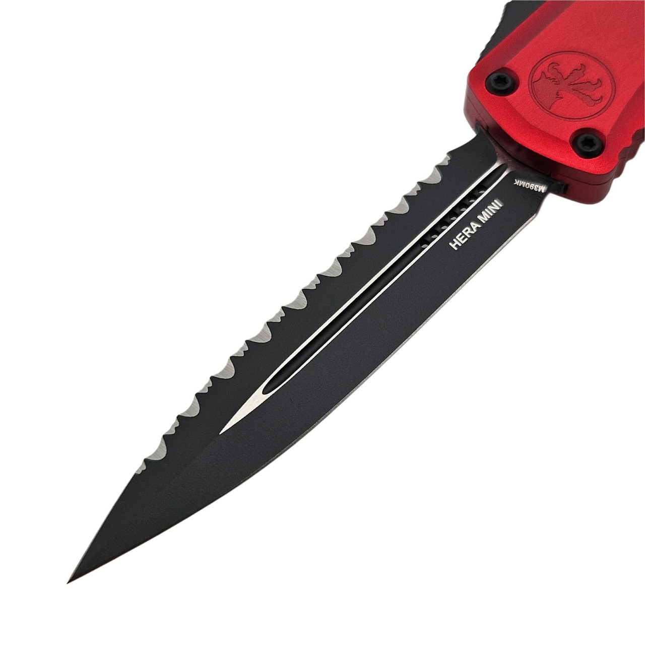 Microtech Hera II Mini D/E 2.95" Red Full Serrated 1702M-3RD