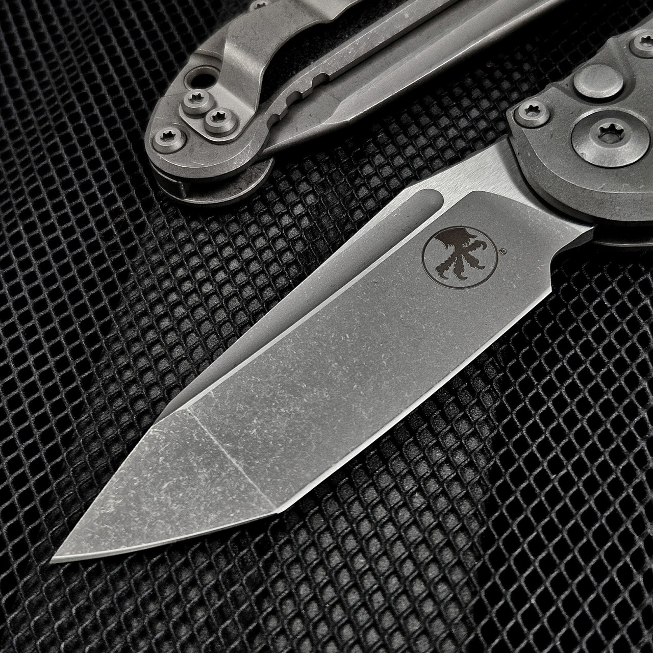 Microtech LUDT Titanium Textured Inlay T/E Apocalyptic 1136-10APMS2