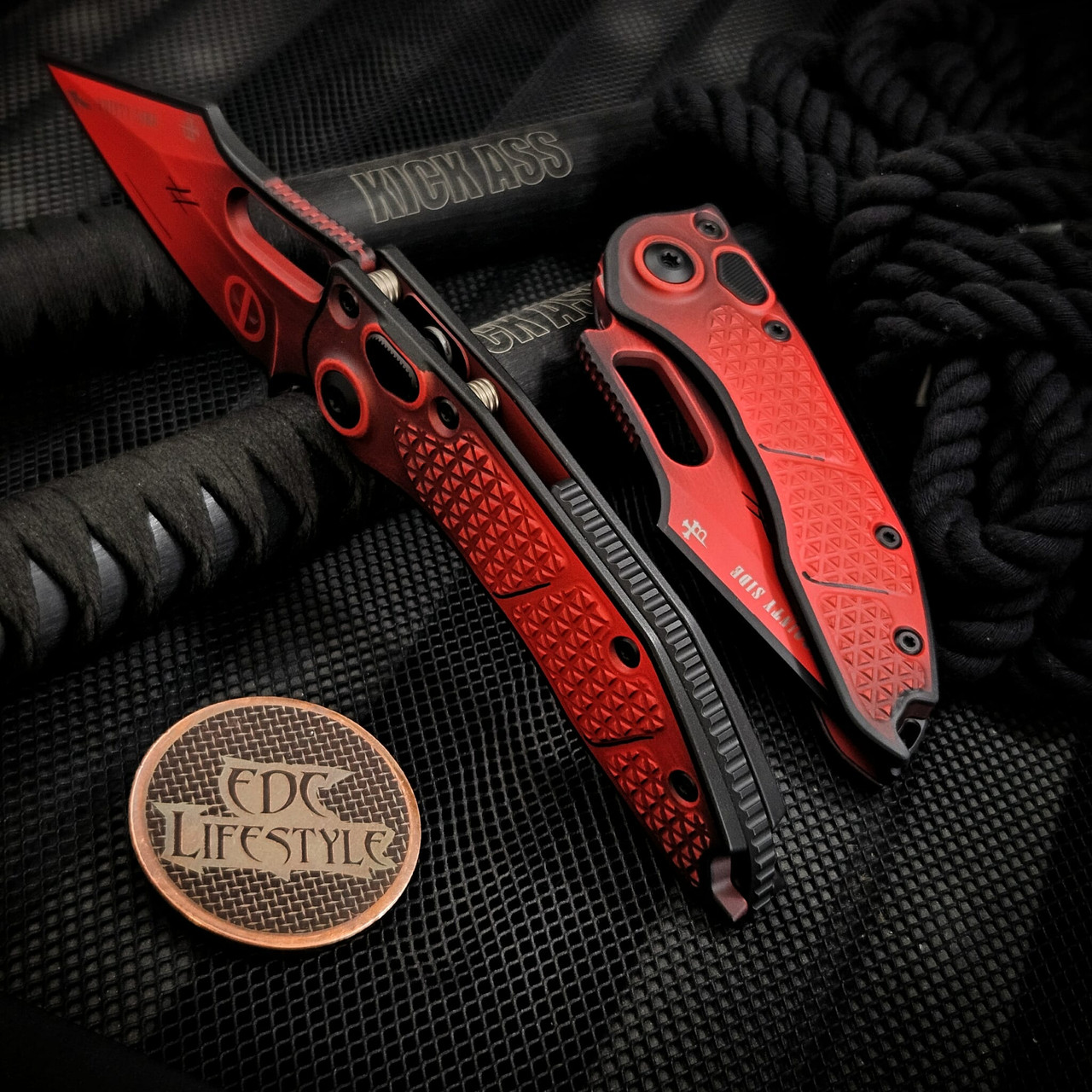 Microtech Borka Stitch Auto S/E Cerakote Deadpool 169-1DPS