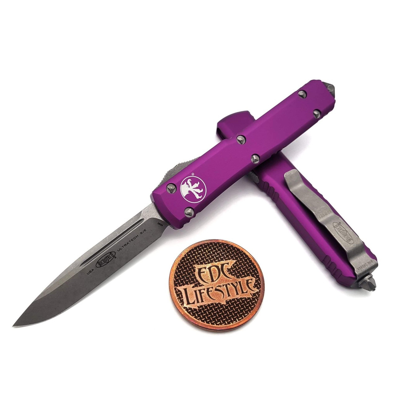 Microtech Ultratech 121 10apvi Violet Single Edge Apocalyptic