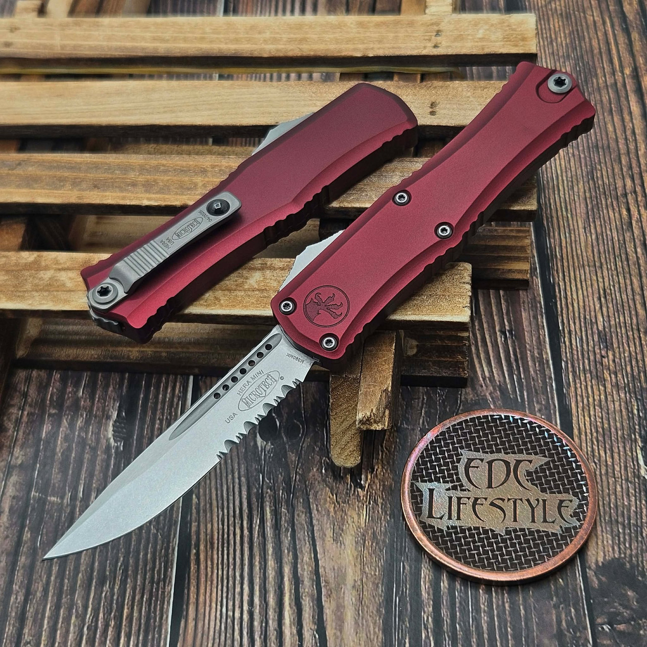 Microtech Hera II Mini Single Edge 2.95" Merlot Stonewash Standard ...