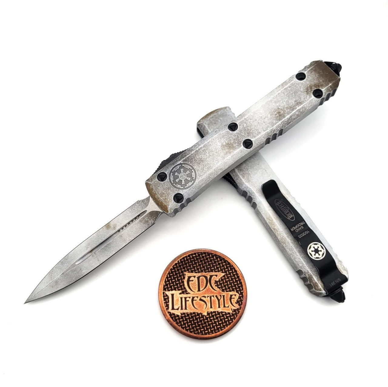 Microtech Ultratech 122 1sad Sandtrooper Double Edge Deep Engraved