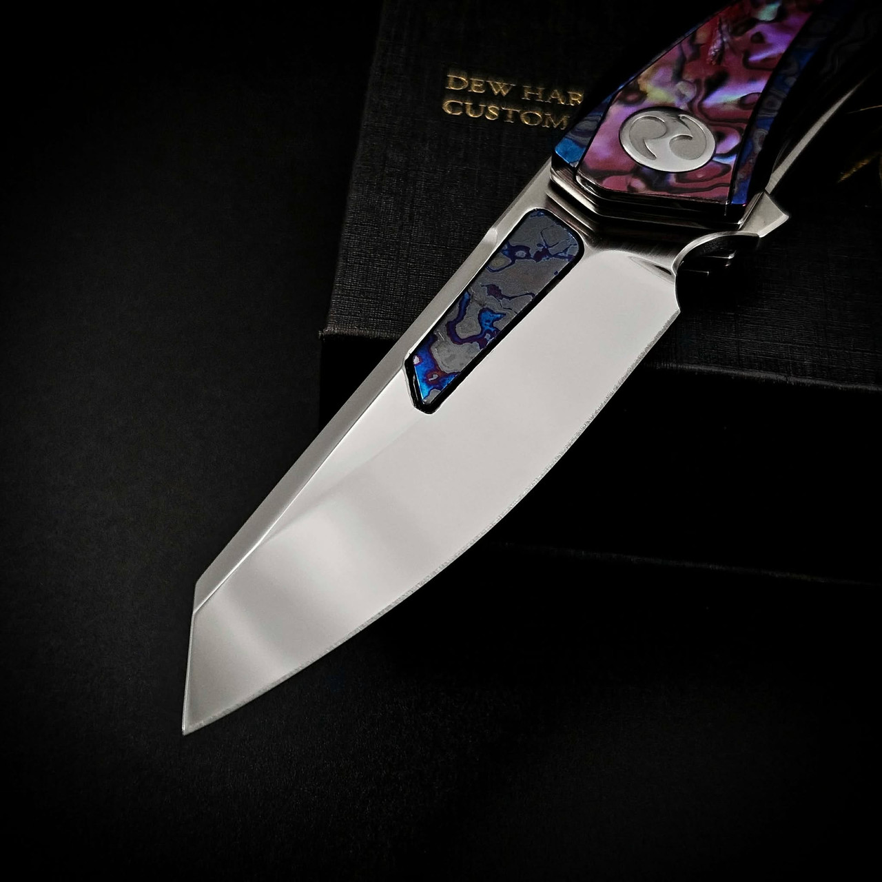 Dew Hara Meteor High Polish M390 Red Abalone Inlay 1 of 1