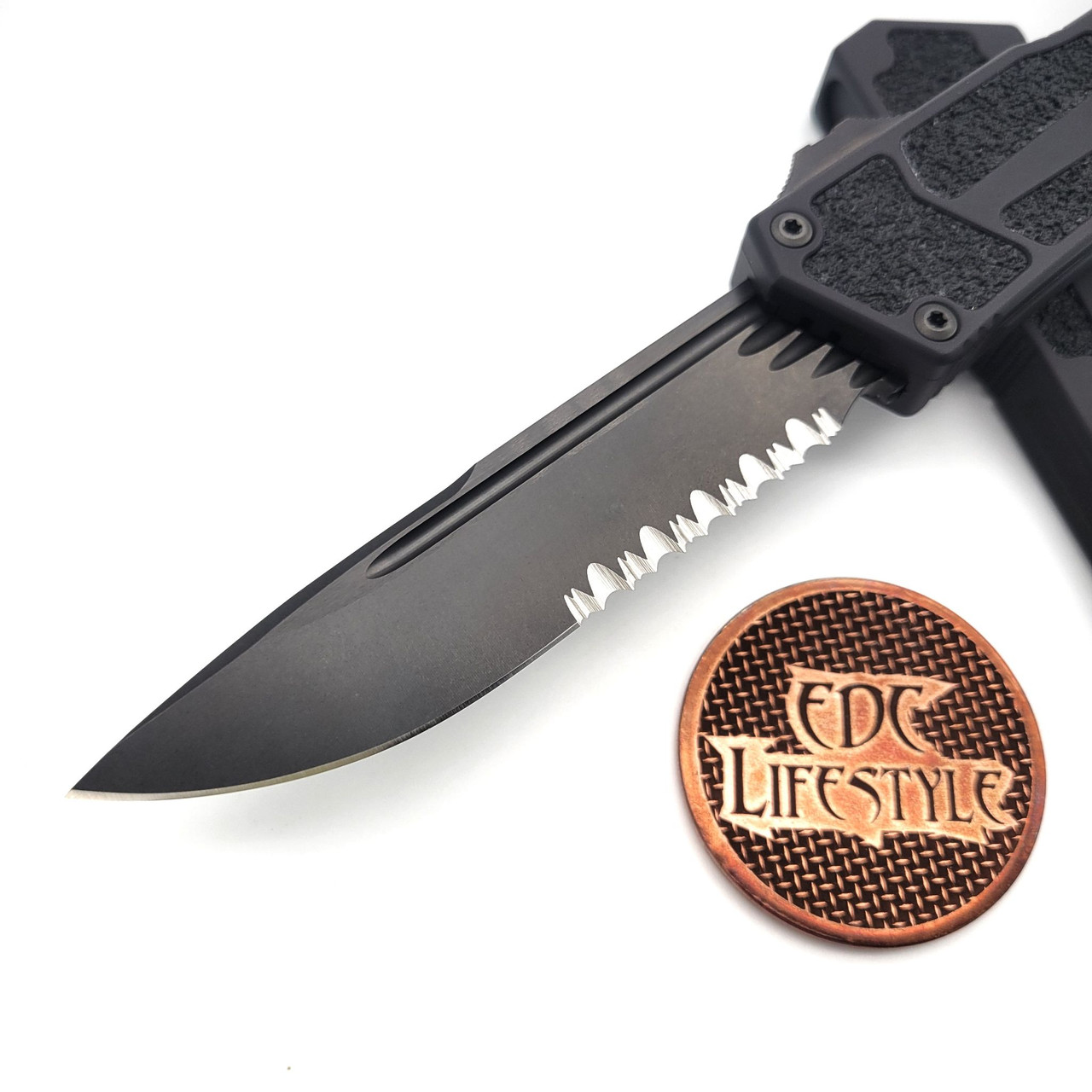 Microtech Scarab II 278-2DLCTSH DLC Single Edge Partial Serrated DLC ...