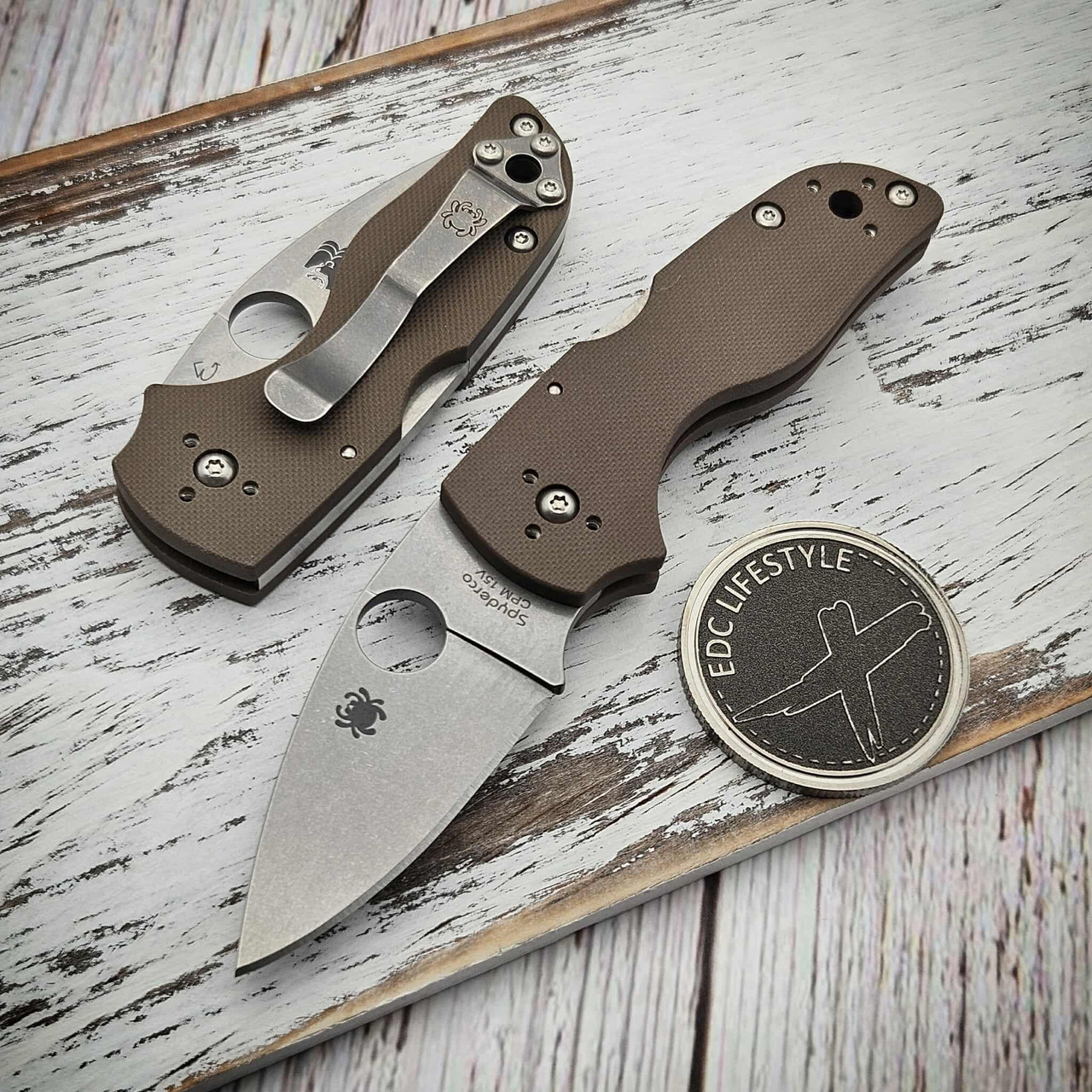 Spyderco Lil' Native Mid Back Lock Folder Brown G-10 3" 15V C230MBGPBN15V