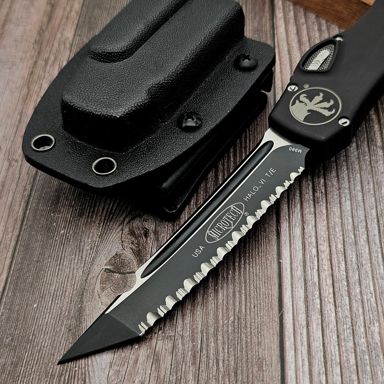Microtech Halo VI T/E Full Serrated 250-3 S/N 860- Preowned
