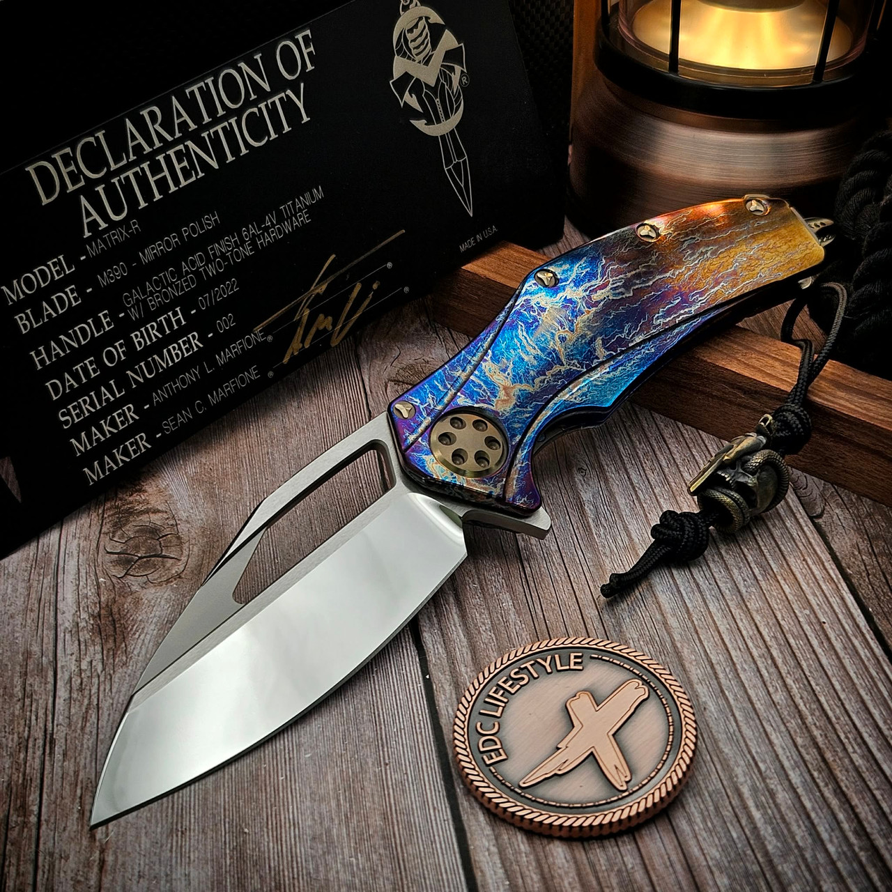 Marfione Custom Matrix-R Mirror Polish Galactic Acid Ti w/Bronzed Two ...