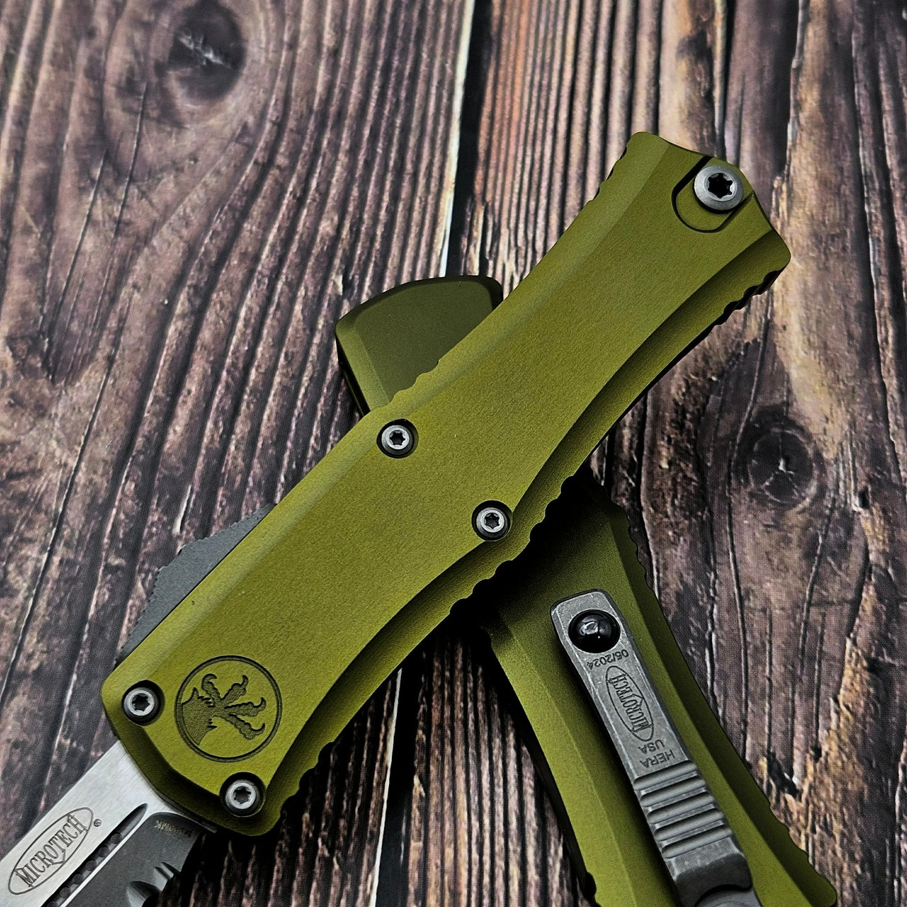 Microtech Mini Hera 1701M-11APOD OD Green Bayonet Partial Serrated ...